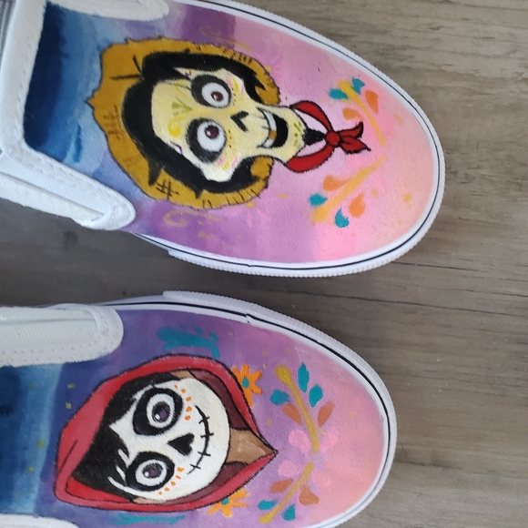 Hand Crafted | Shoes | Hand Painted Disney Coco Slipon Shoes Hector And ...